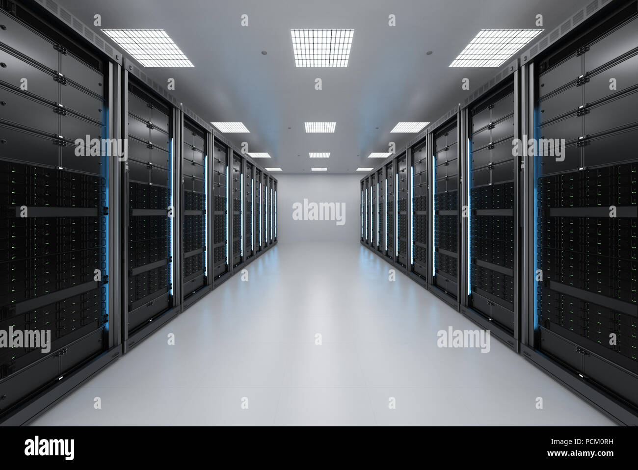 3d rendering server room or data center Stock Photo - Alamy