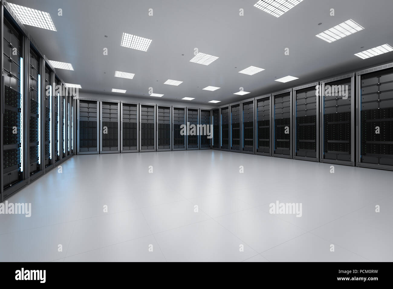 3d rendering server room or data center Stock Photo - Alamy