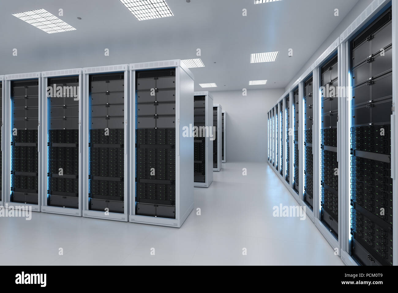 3d rendering server room or data center Stock Photo - Alamy