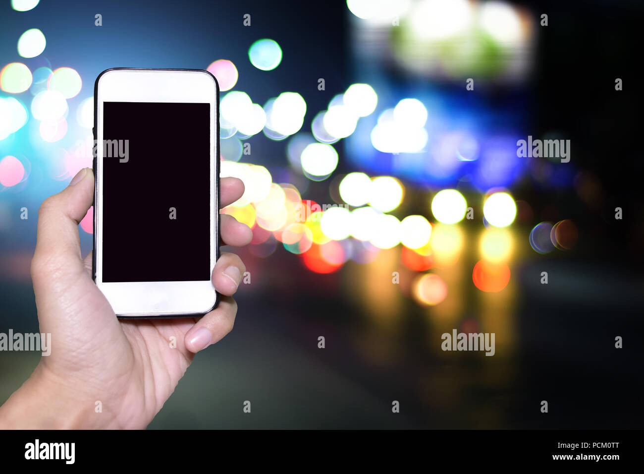 Smart phone on beautiful light background for your conten Stock Photo ...