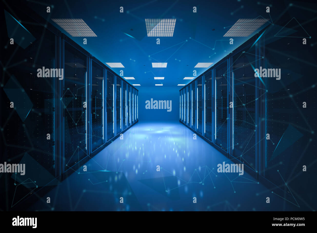 3d rendering server room or data center Stock Photo - Alamy
