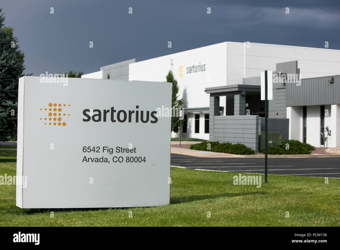 A logo sign outside of a facility occupied by The Sartorius group in ...