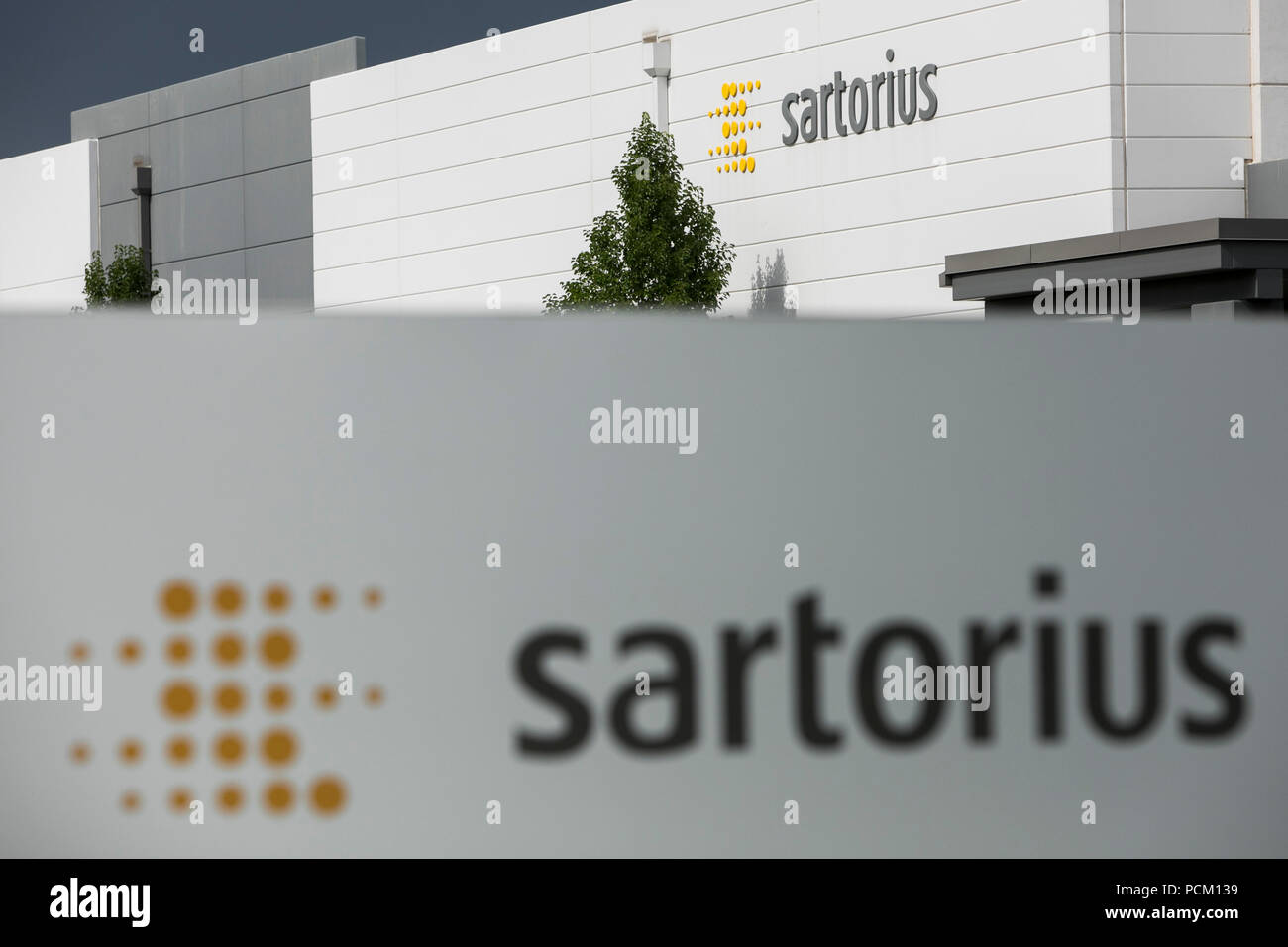 A logo sign outside of a facility occupied by The Sartorius group in ...