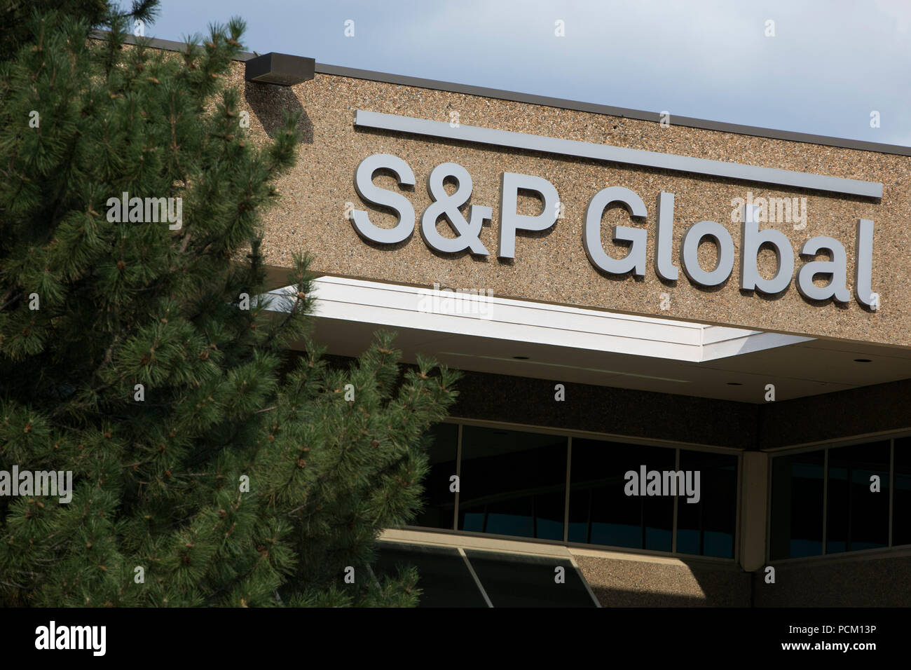 A logo sign outside of a facility occupied by S&P Global, Inc., in ...