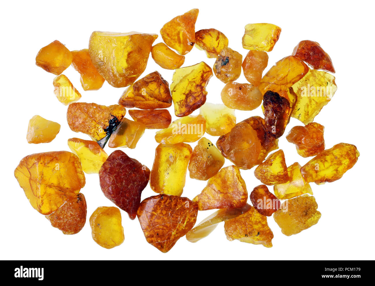 A small cluster of miniature amber crystals collected on the coast of ...