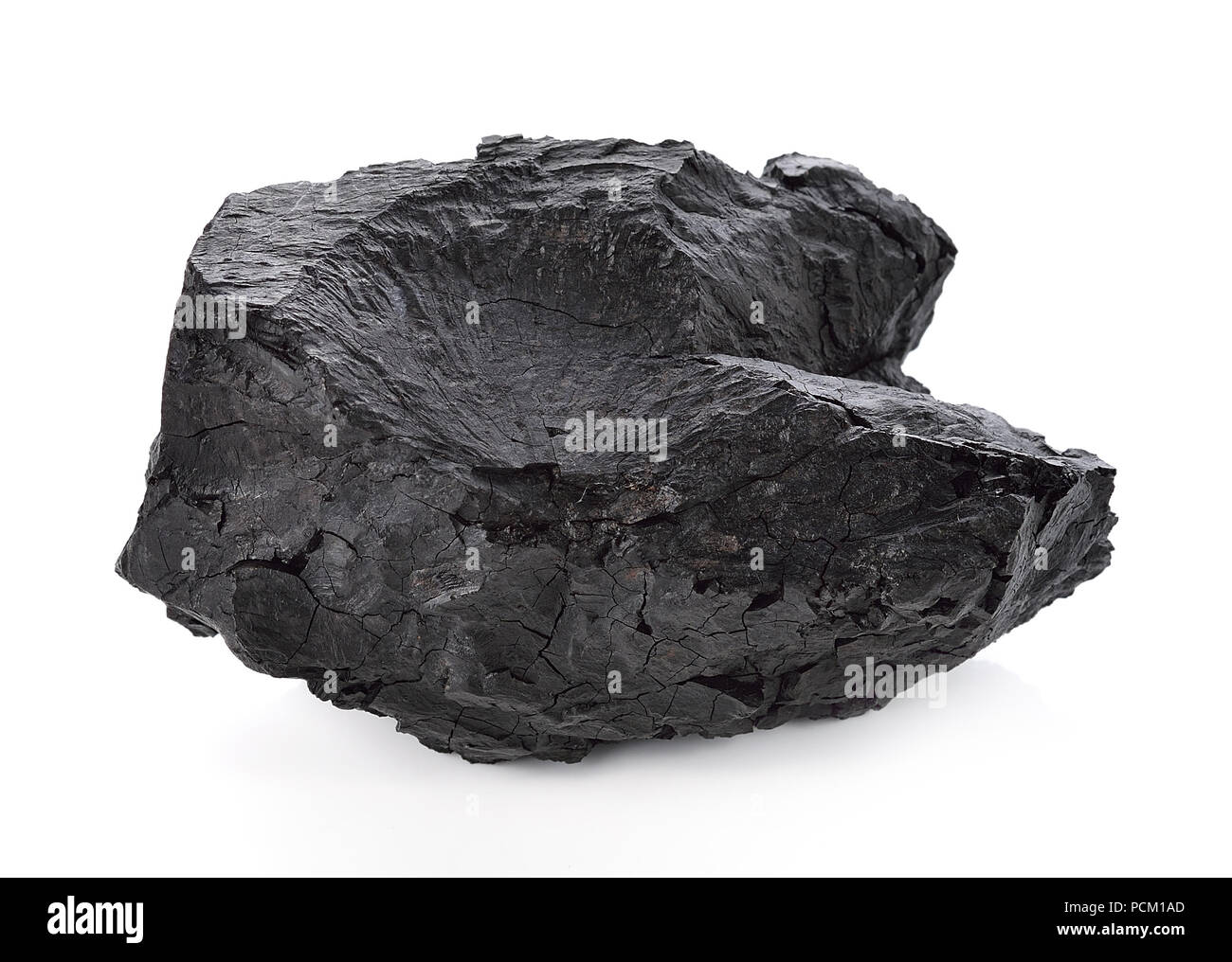 Coal on Isolated White Background Stock Photo - Alamy