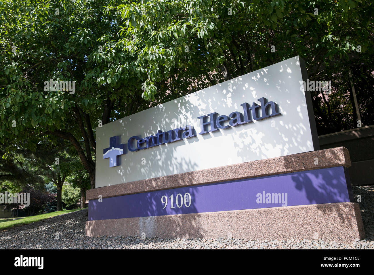 A logo sign outside of the headquarters of Centura Health in Centennial ...