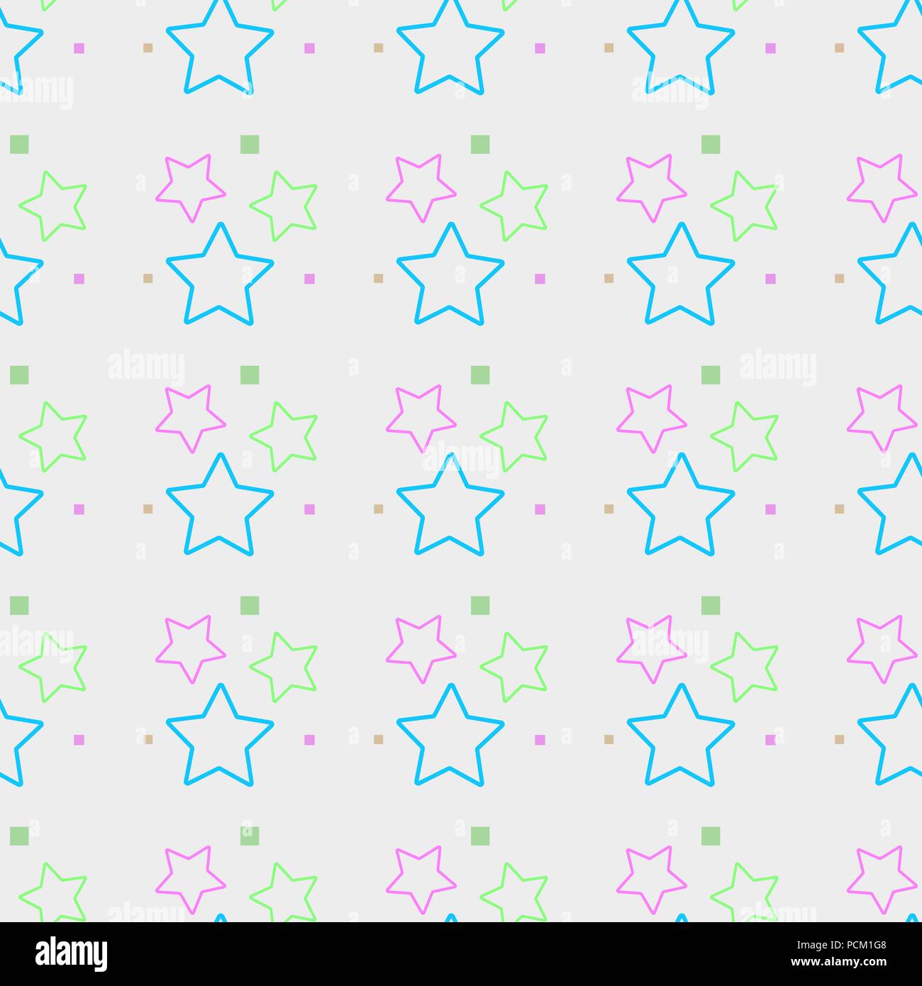Seamless pattern, colorful stars background, pastel colors on white ...