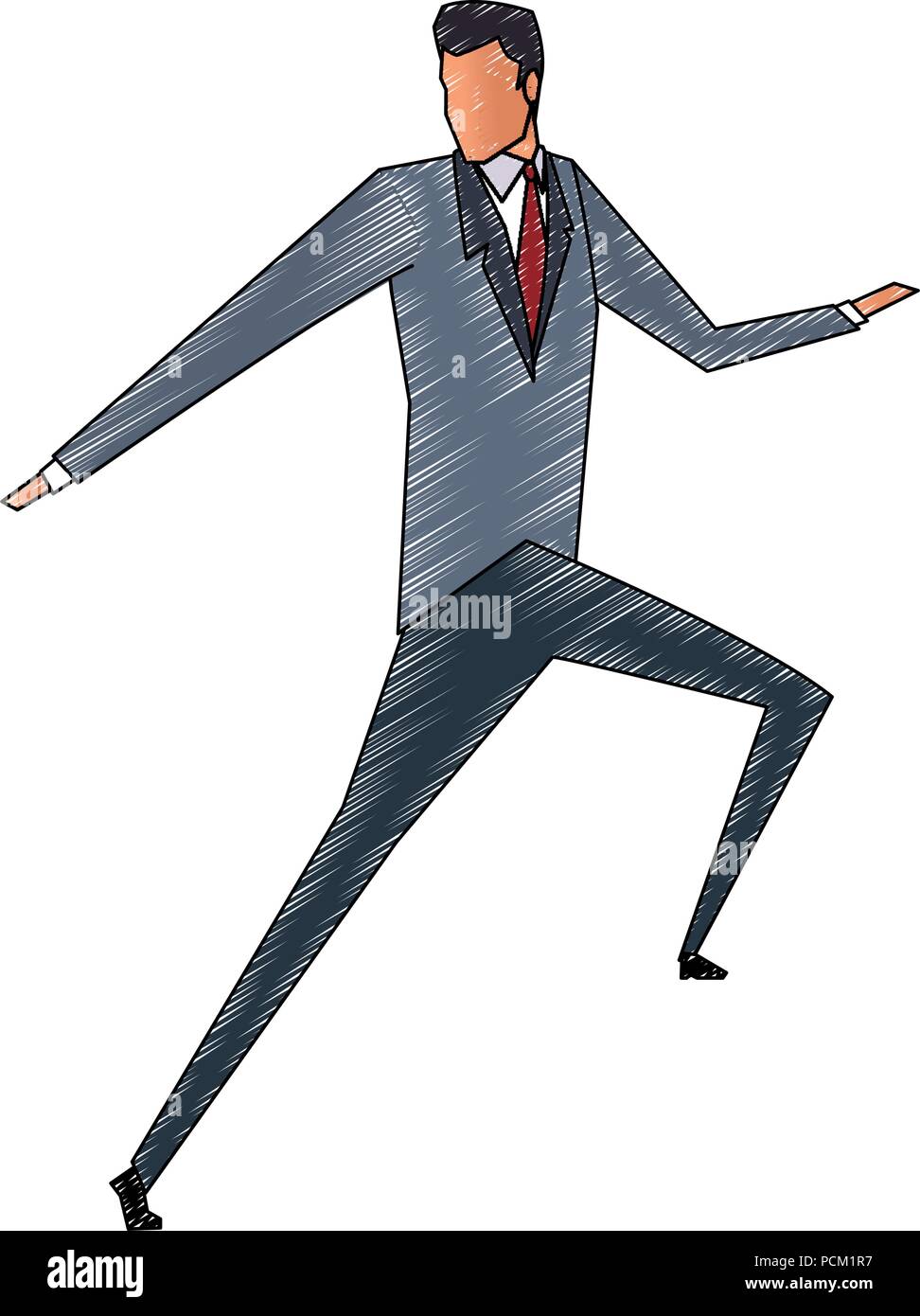 Businessman jumping isolated scribble Stock Vector Image & Art - Alamy