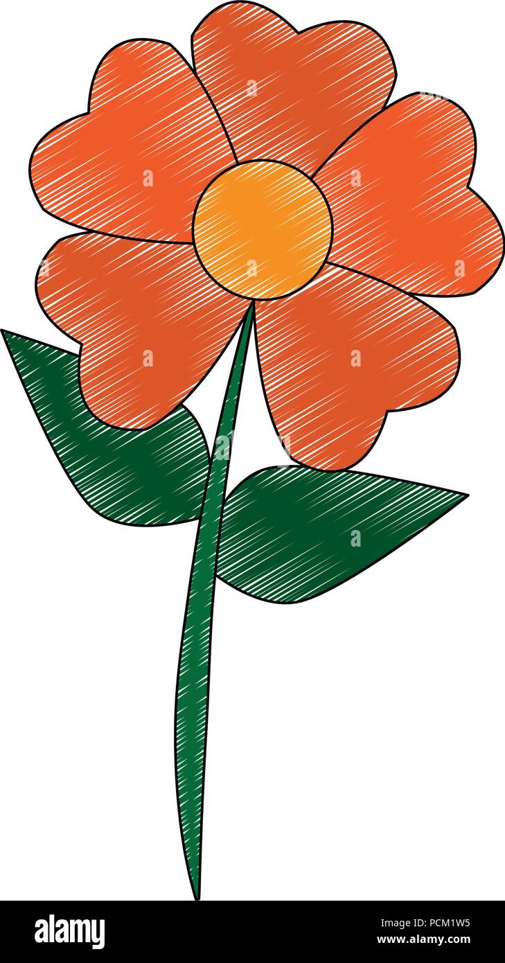 Beautiful flower cartoon scribble Stock Vector Image & Art - Alamy