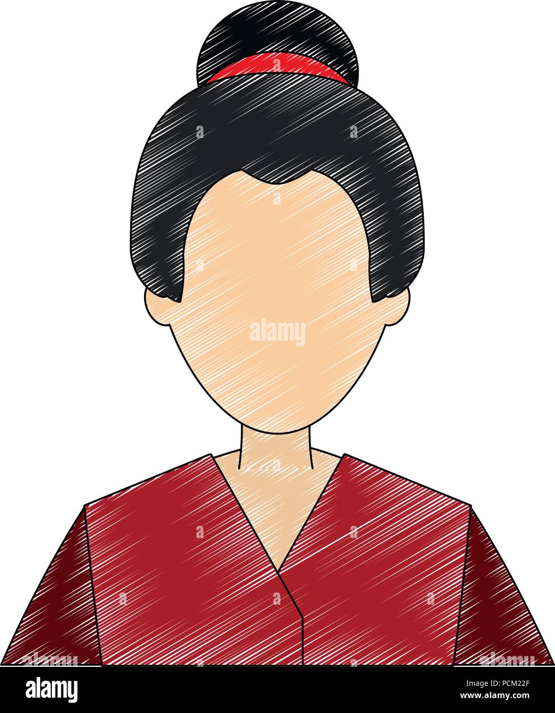 Geisha profile avatar scribble Stock Vector Image & Art - Alamy
