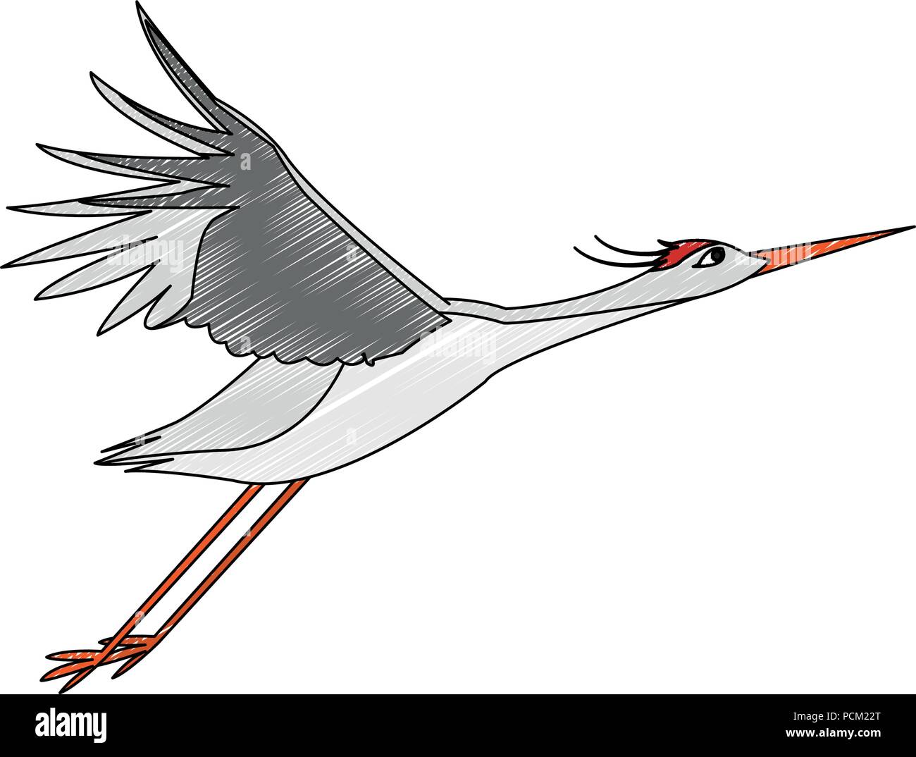 Long neck stork Stock Vector Images - Alamy
