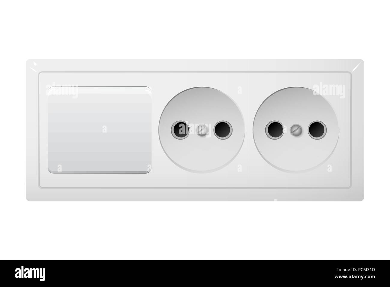 Electrical socket Type C with switch. Power plug vector illustration ...