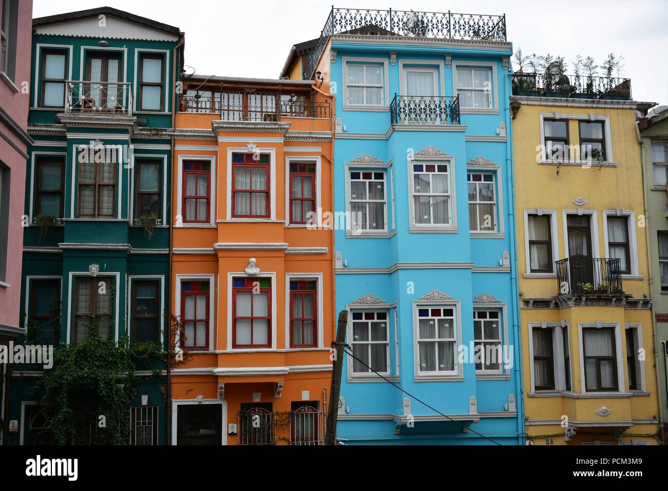 Colorful houses of Balat Stock Photo - Alamy