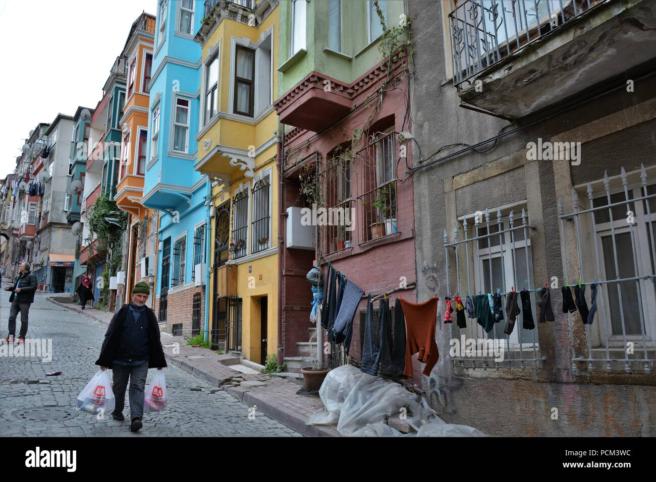 Colorful houses of Balat Stock Photo - Alamy