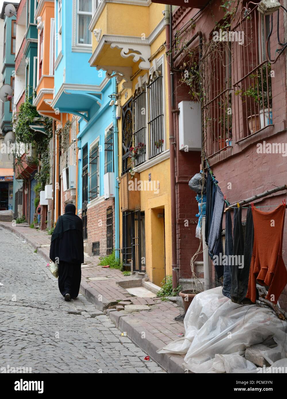 Colorful houses of Balat Stock Photo - Alamy