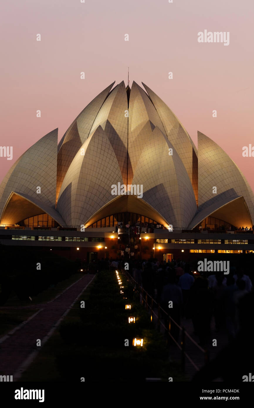 Night lotus temple illuminated new hi-res stock photography and images ...