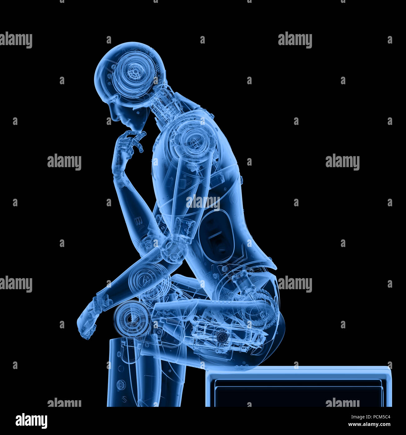 3d rendering x-ray ai robot think or compute Stock Photo - Alamy