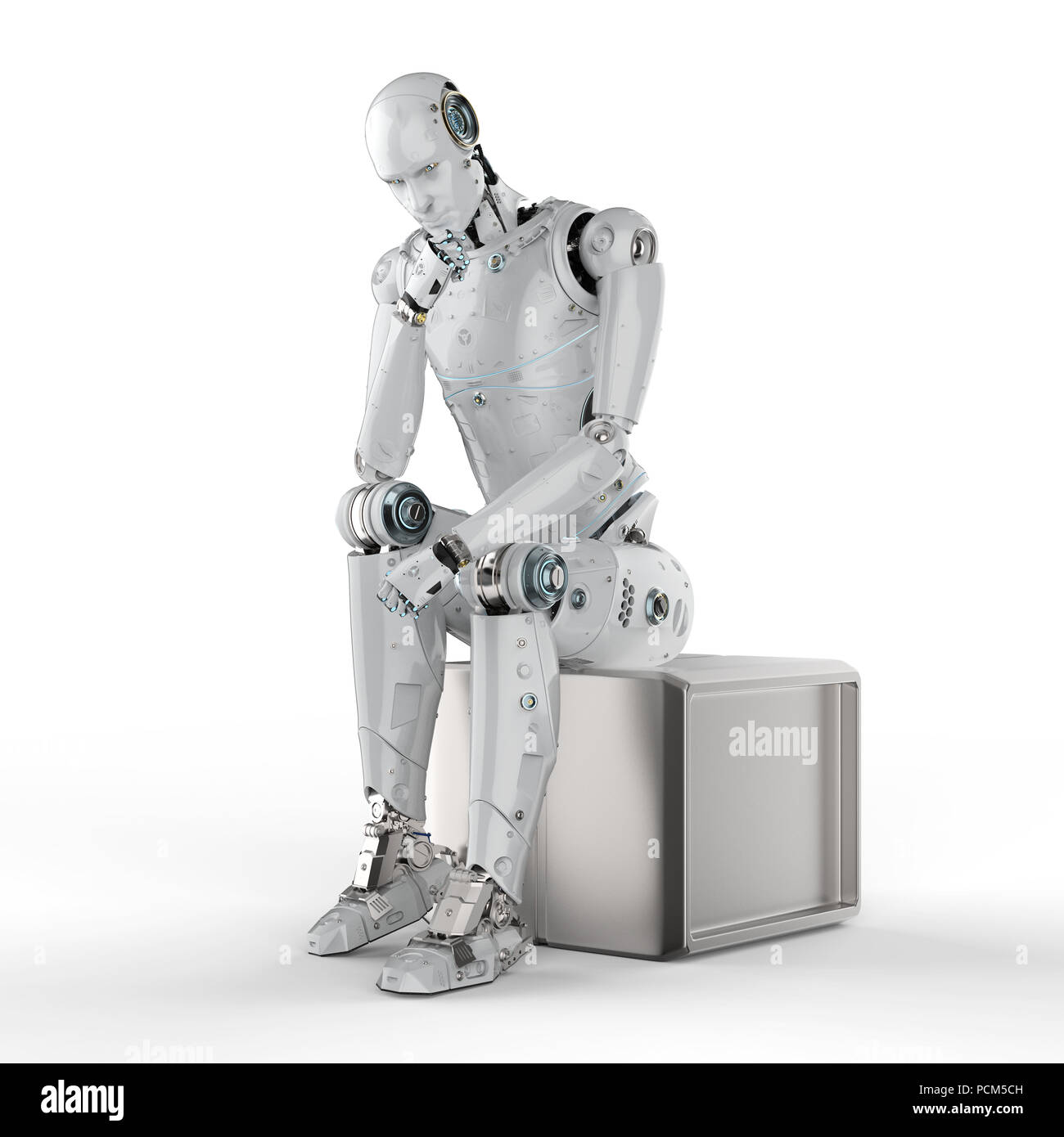3d rendering ai robot think or compute Stock Photo - Alamy