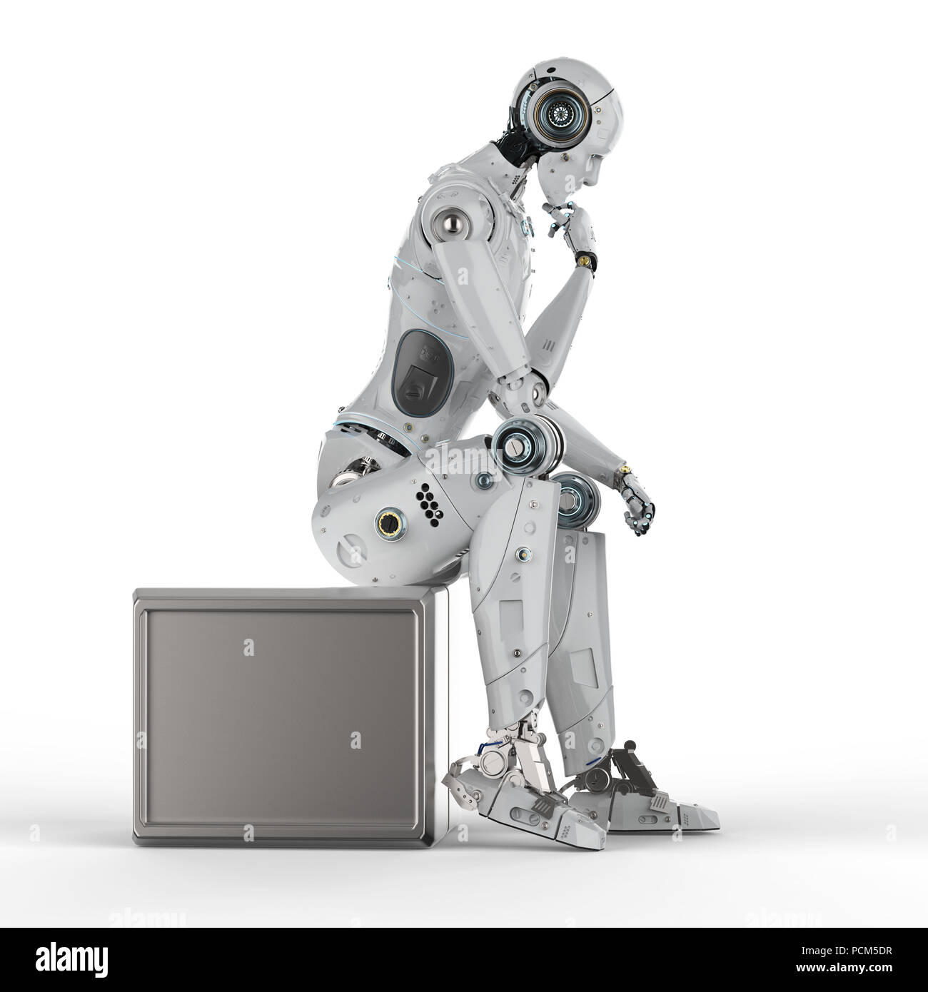 3d rendering ai robot think or compute Stock Photo - Alamy