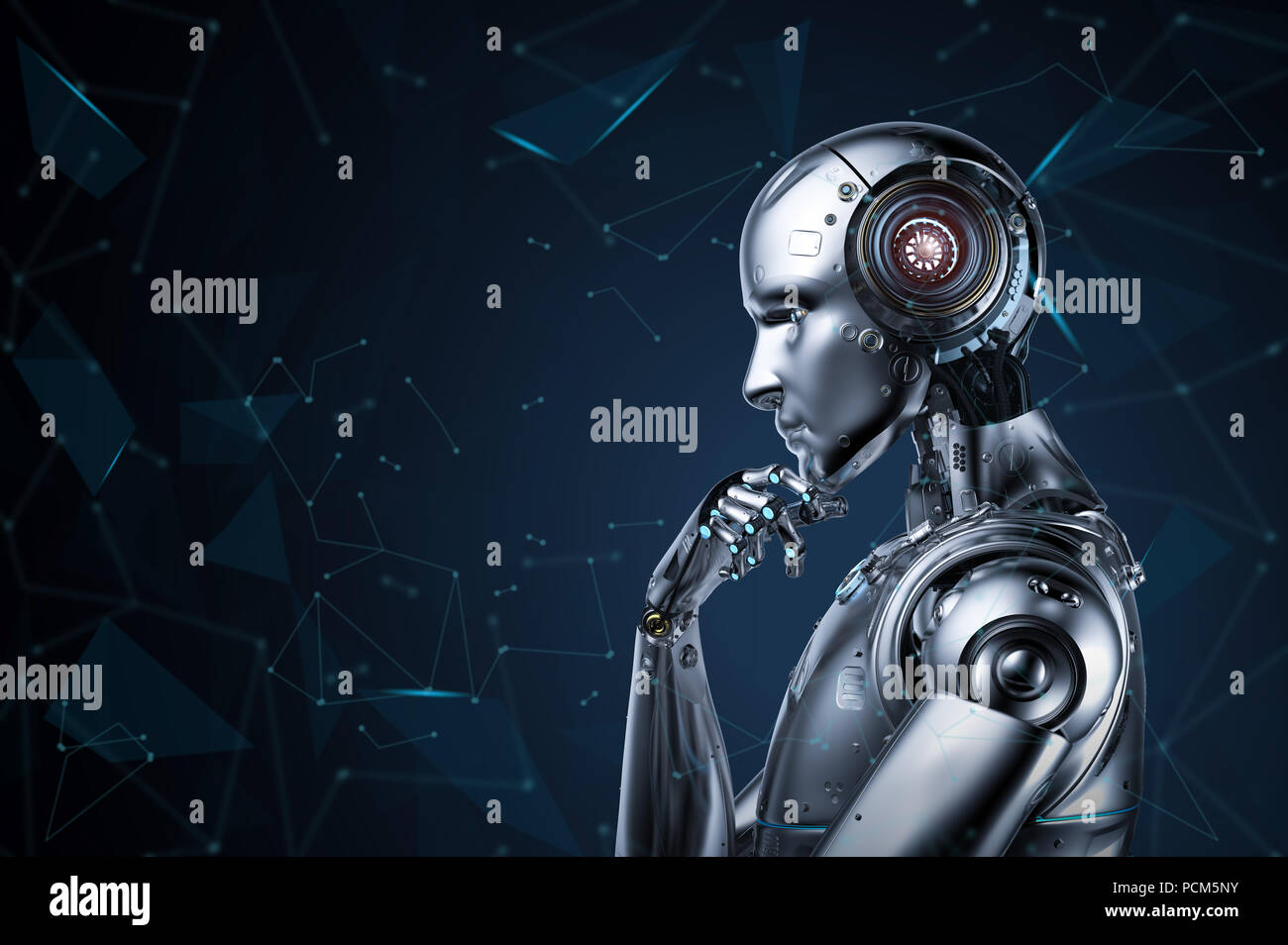 3d rendering ai robot think or compute Stock Photo - Alamy