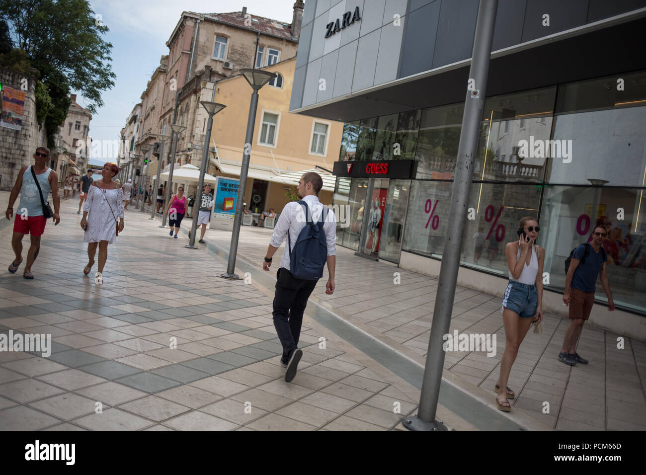 Marmontova shopping street, in Split, Croatia, on 22 July 2018 Stock ...