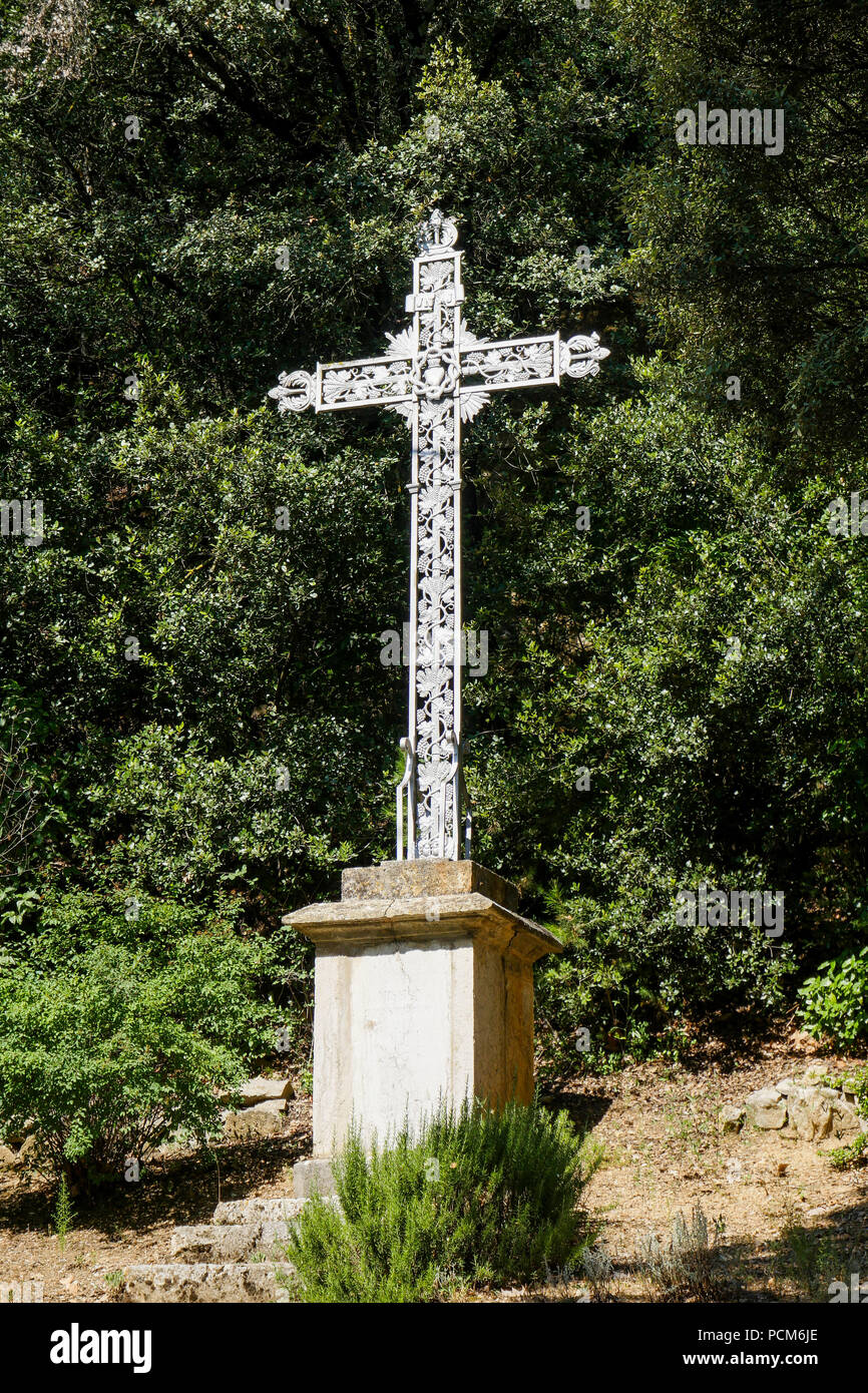 Christian Cross, Barjols, Var, France Stock Photo - Alamy