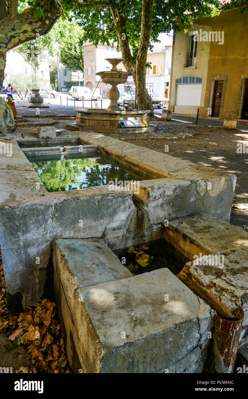 Old stone washing place, Barjols, France, Var Stock Photo - Alamy
