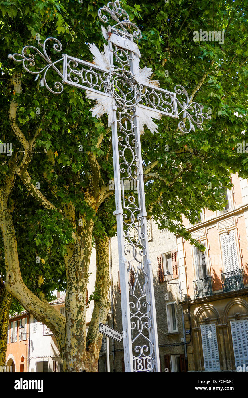 Christian Cross, Barjols, France, Var Stock Photo - Alamy