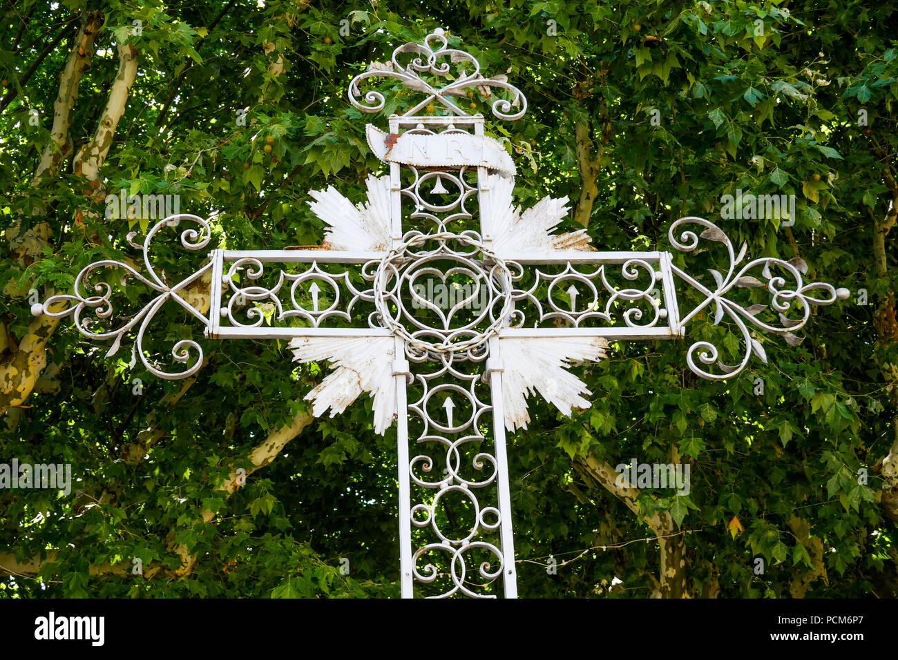 Christian Cross, Barjols, Var, France Stock Photo - Alamy