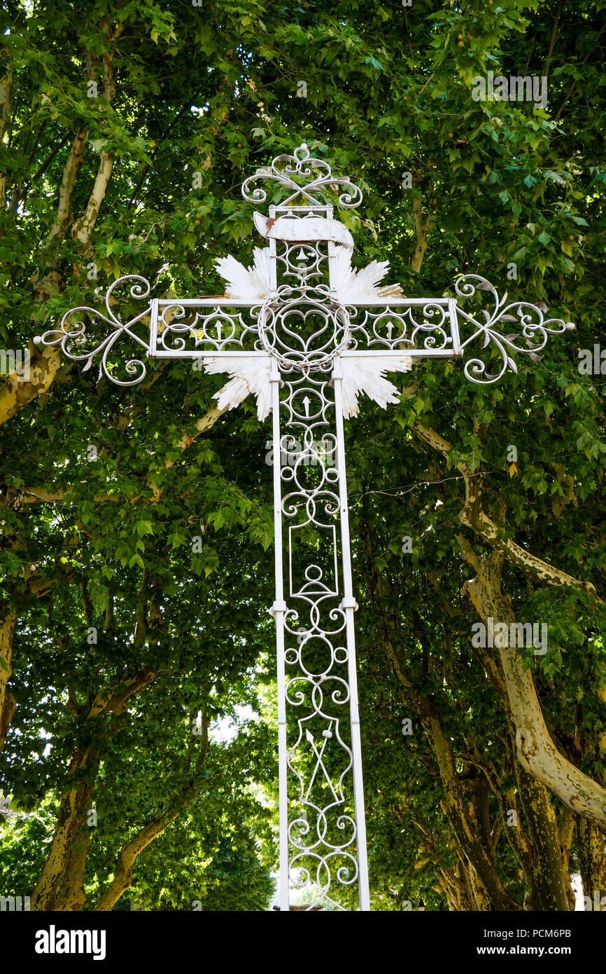 Christian Cross, Barjols, France, Var Stock Photo - Alamy