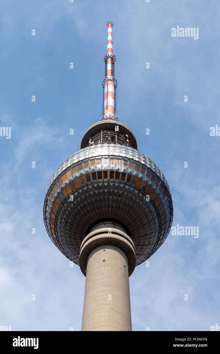 Aerial view of fernsehturm berlin and alexanderplatz hi-res stock ...