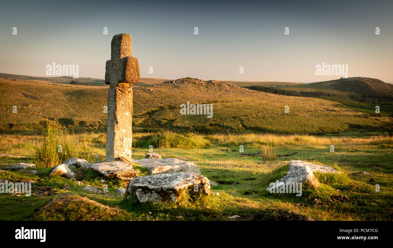 Crazywell Cross, Dartmoor, Devon Stock Photo - Alamy