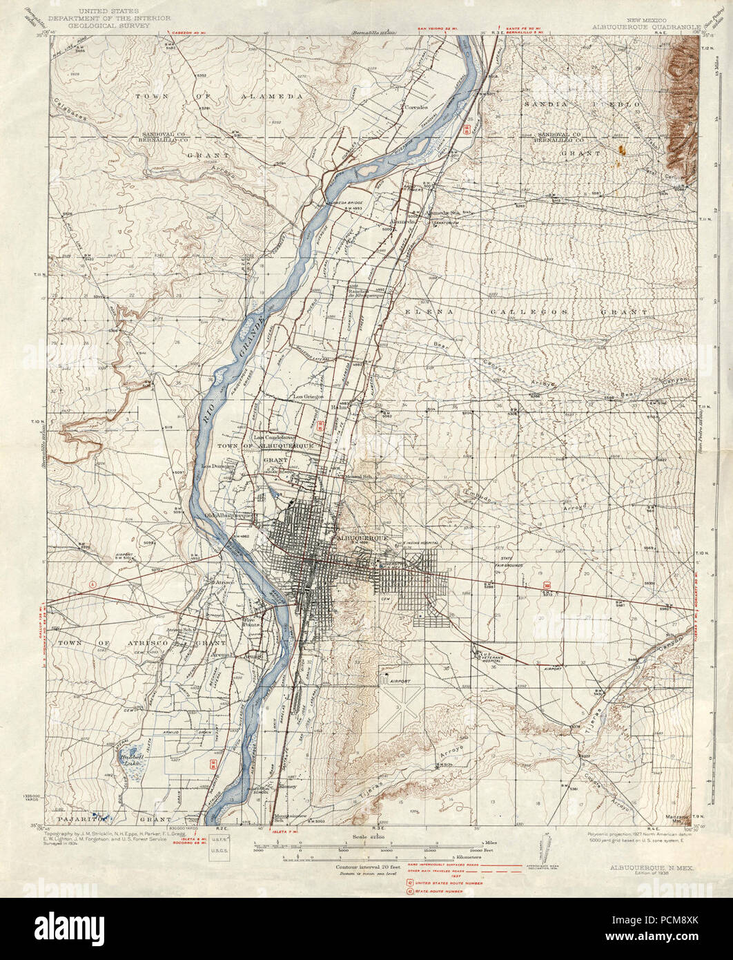 Albuquerque map hi-res stock photography and images - Alamy