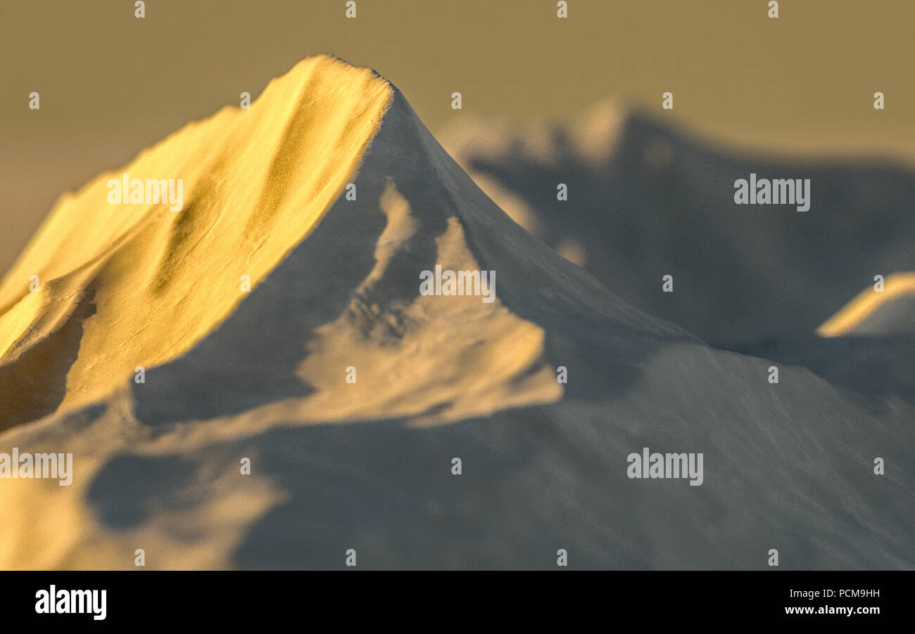 3D Render Mountain Scene Stock Photo - Alamy