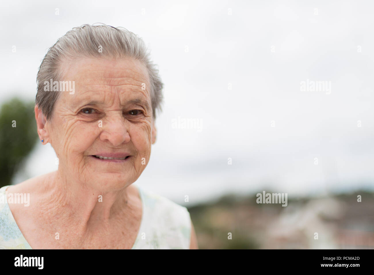 Portrait of a happy grandma - Portrait of a smiling elderly woman Stock ...