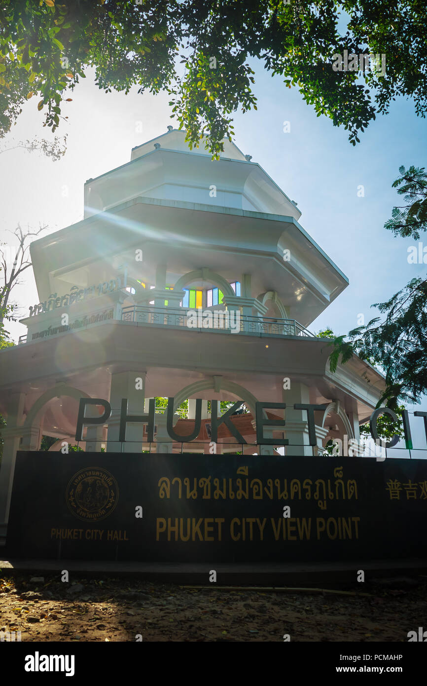 Phuket, Thailand - February 21, 2017: Phuket city viewpoint tower at ...