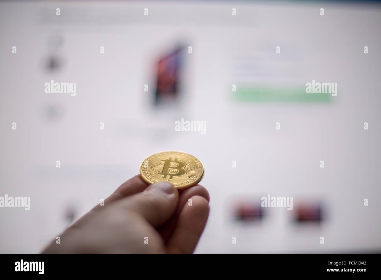 Metal Bitcoins and Ethereum coins. Bitcoin, Ethereum - modern virtual ...