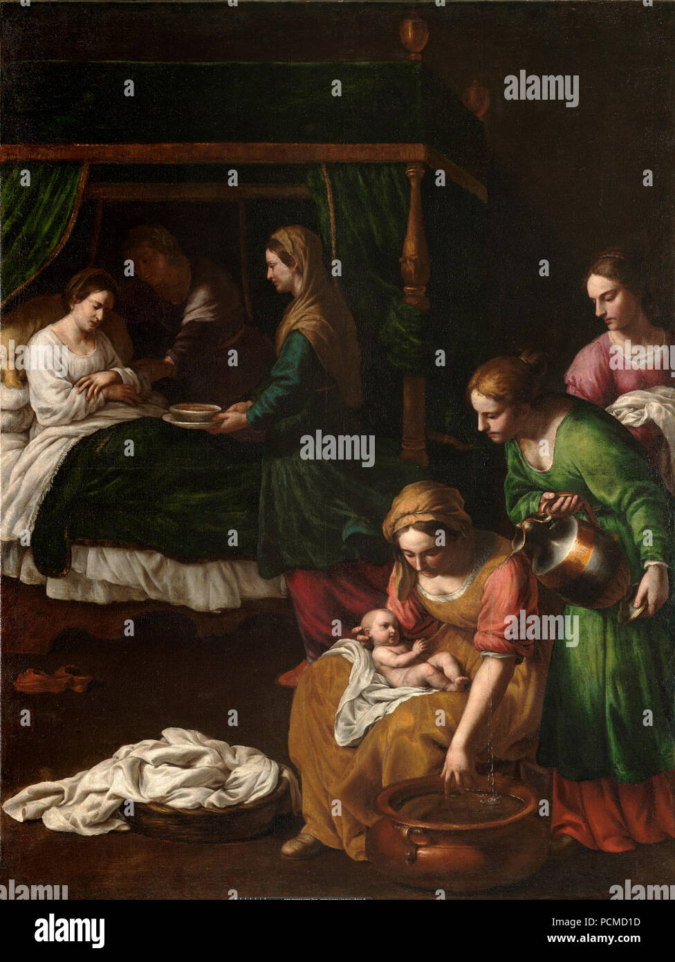 Alessandro Turchi ‘The Birth of Mary‘ (1631-1635). Museo del Prado ...