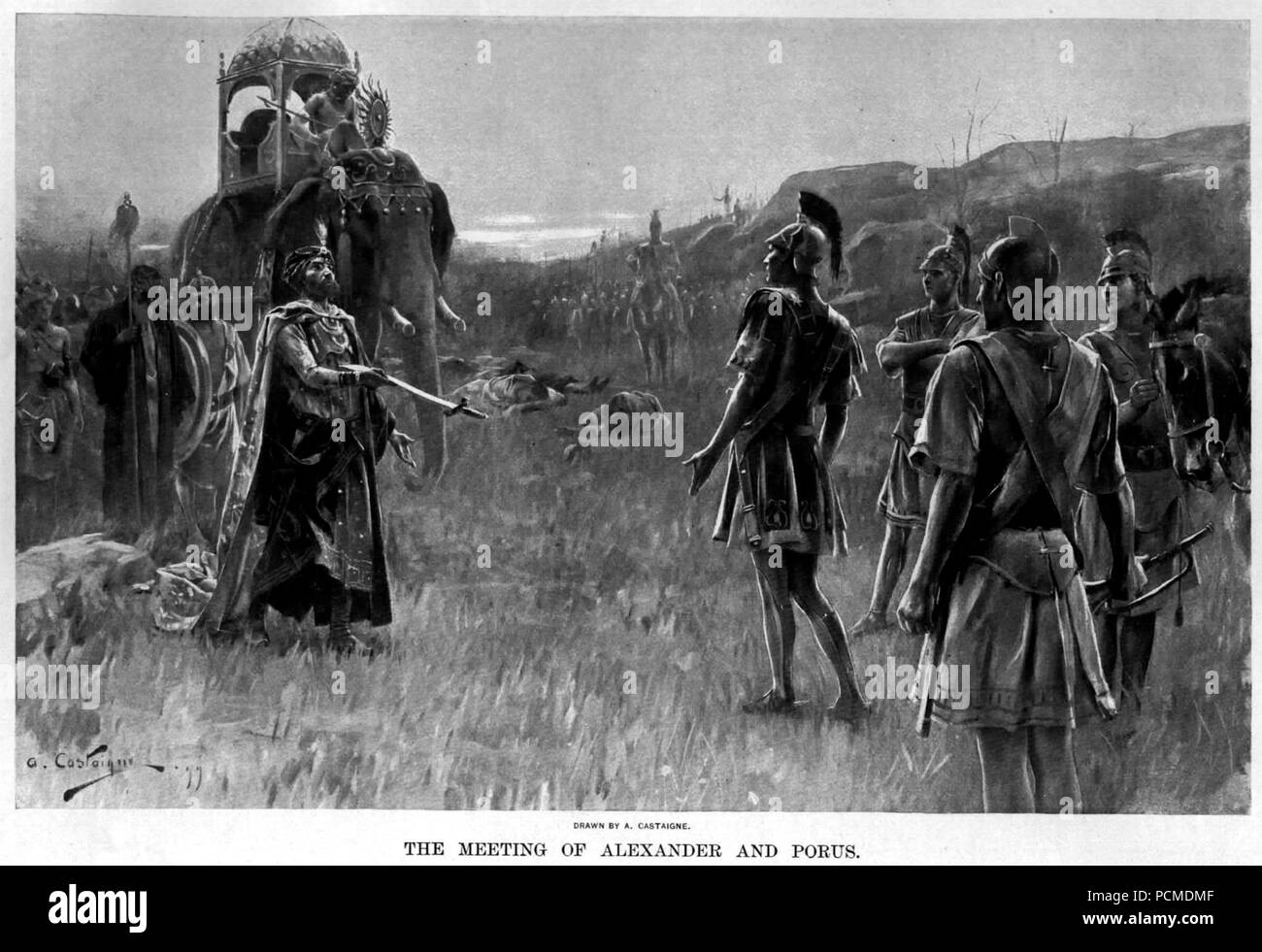 Alexander accepts the surrender of Porus by Andre Castaigne (1898-1899 ...