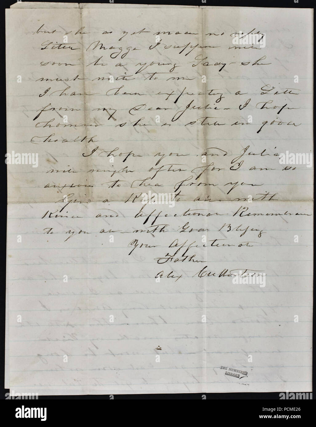 Alexander Culbertson letter to son-in-law George H. Roberts, 1875 Stock ...