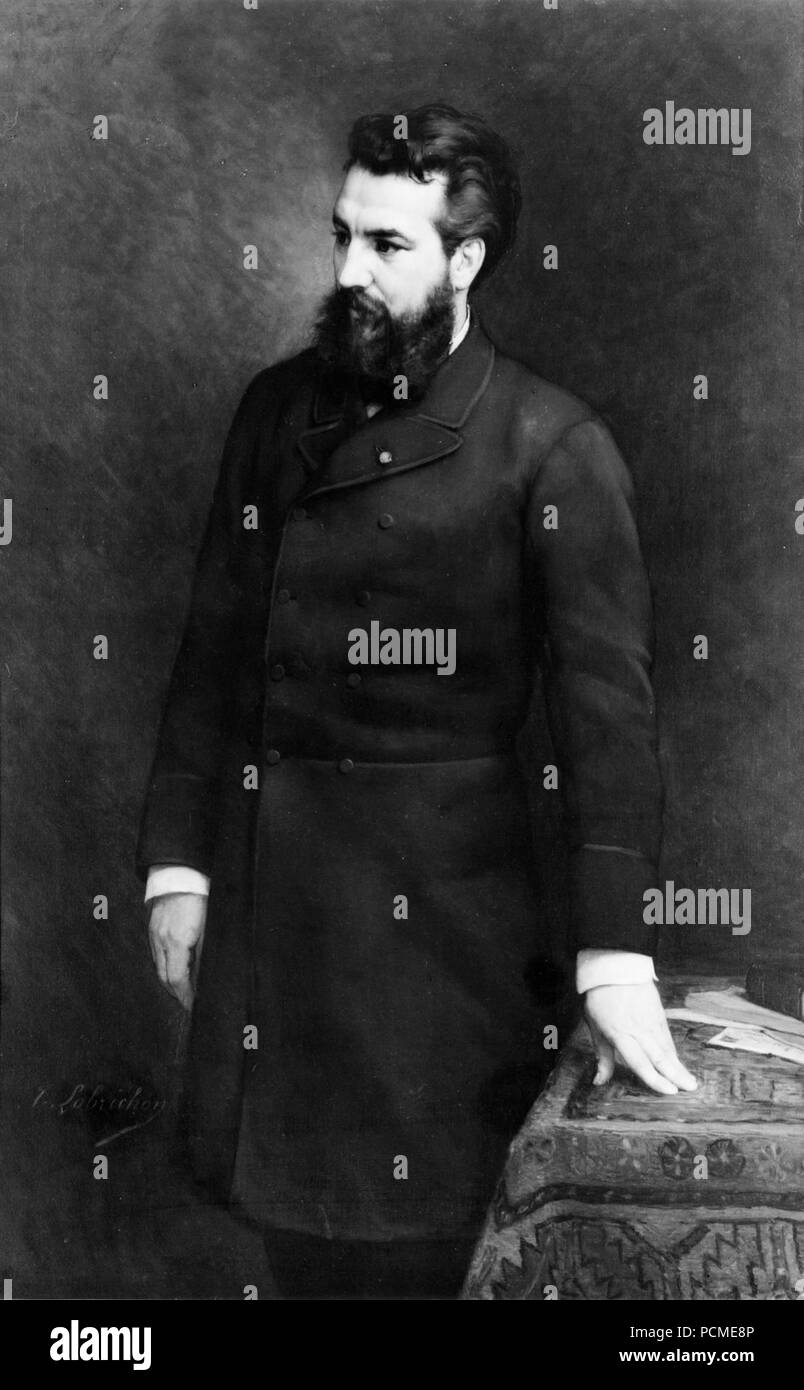 Alexander Graham Bell, three-quarter length portrait, standing, facing ...