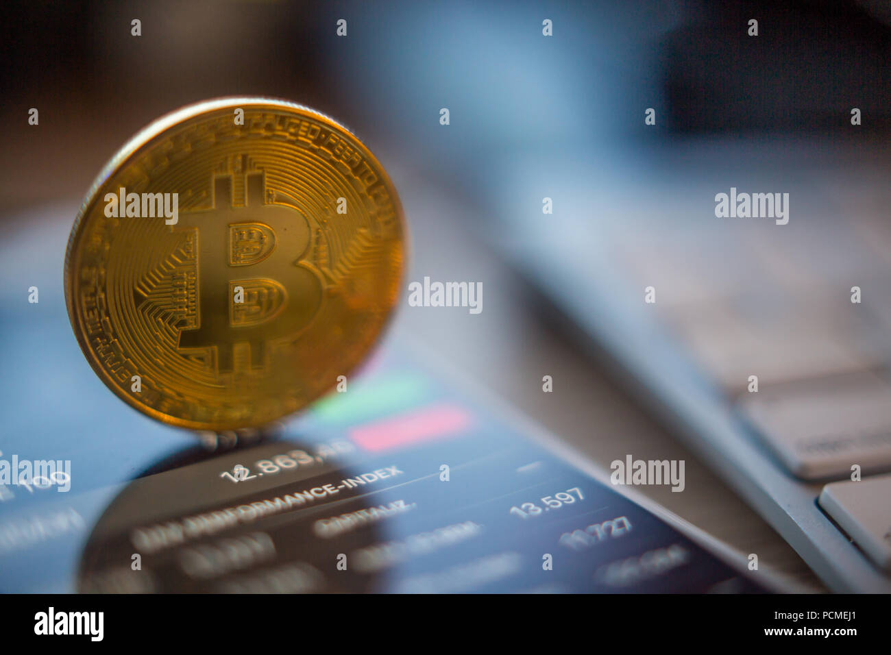 Metal Bitcoins and Ethereum coins. Bitcoin, Ethereum - modern virtual ...