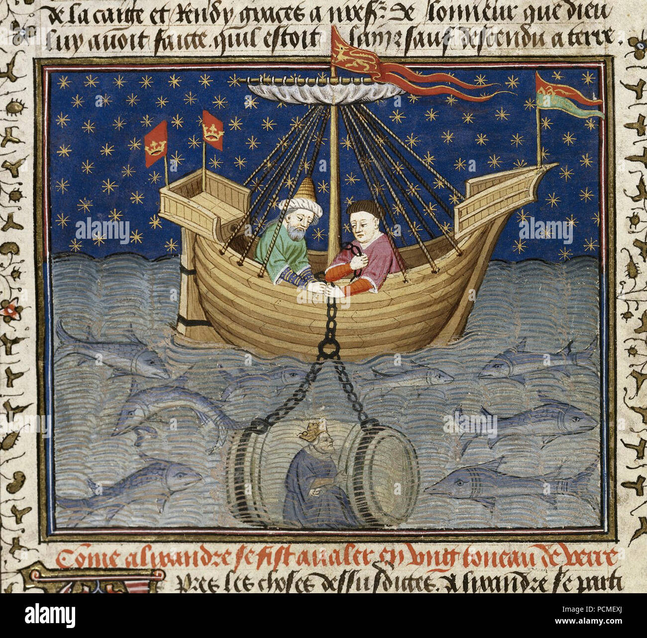 Alexander in a submarine - British Library Royal MS 15 E vi f20v ...
