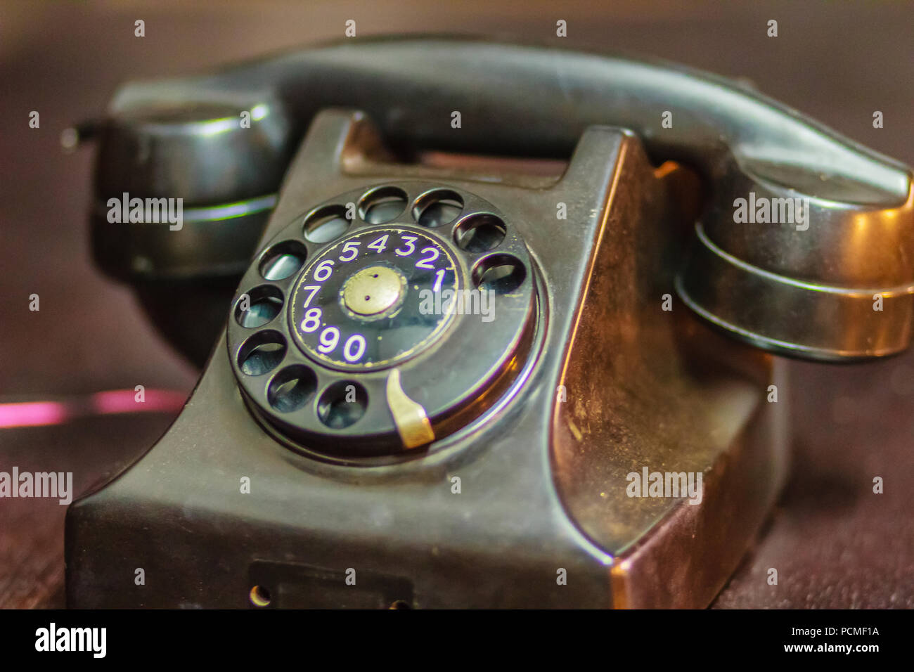 Vintage old rotary telephone. Antique rotary telephone collection Stock ...