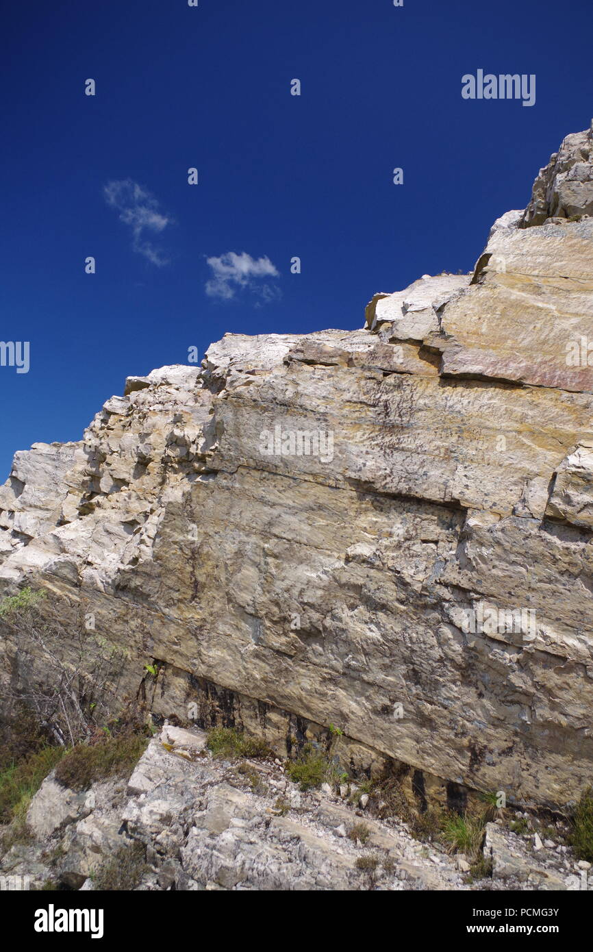 Basal Quartzite Road Cutting by Loch Assynt, on a Sunny Summers Day ...