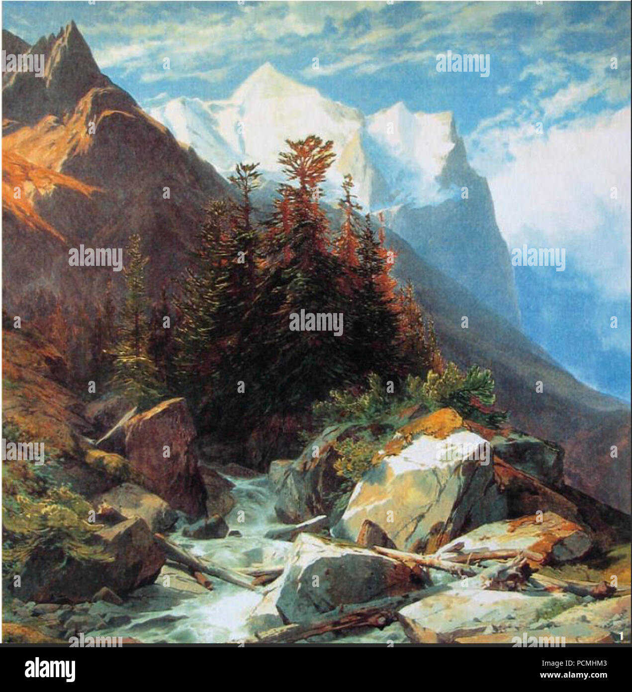 Alexandre Calame Wetterhorn 1863 Stock Photo - Alamy
