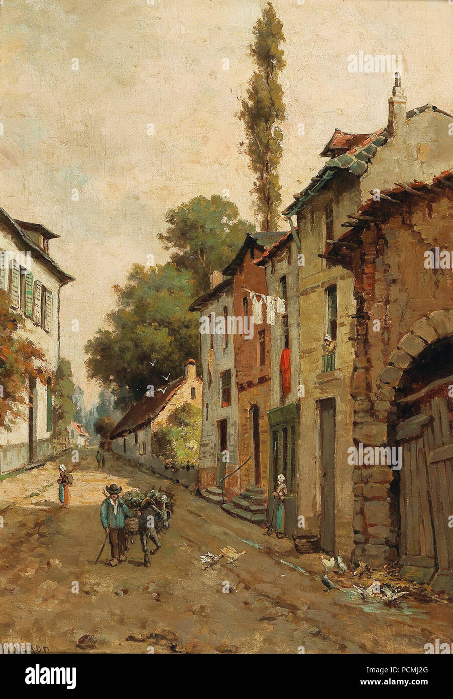 Alexandre René Veron - Street Scene Stock Photo - Alamy