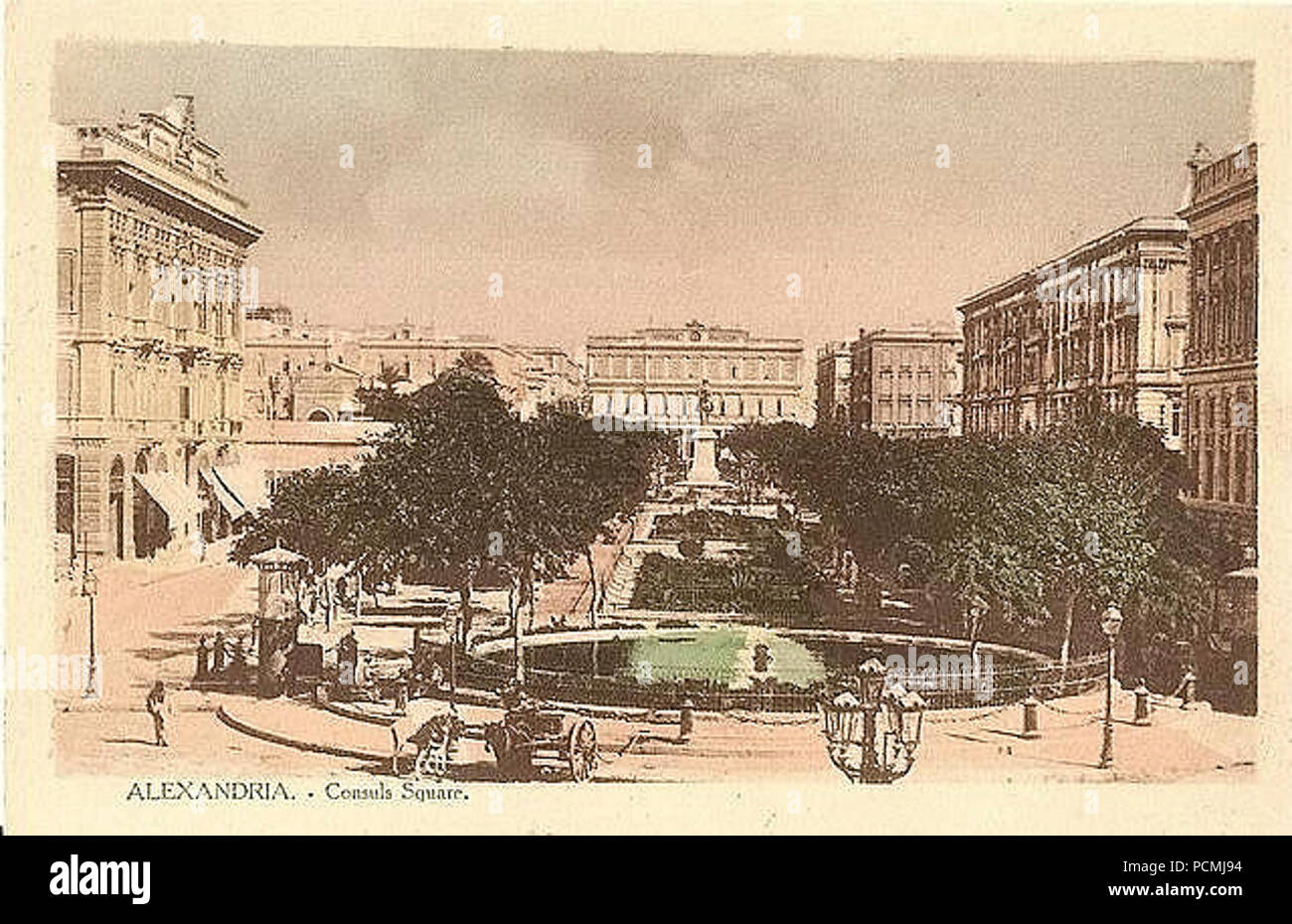Alexandria Consuls Square 1900 Stock Photo - Alamy