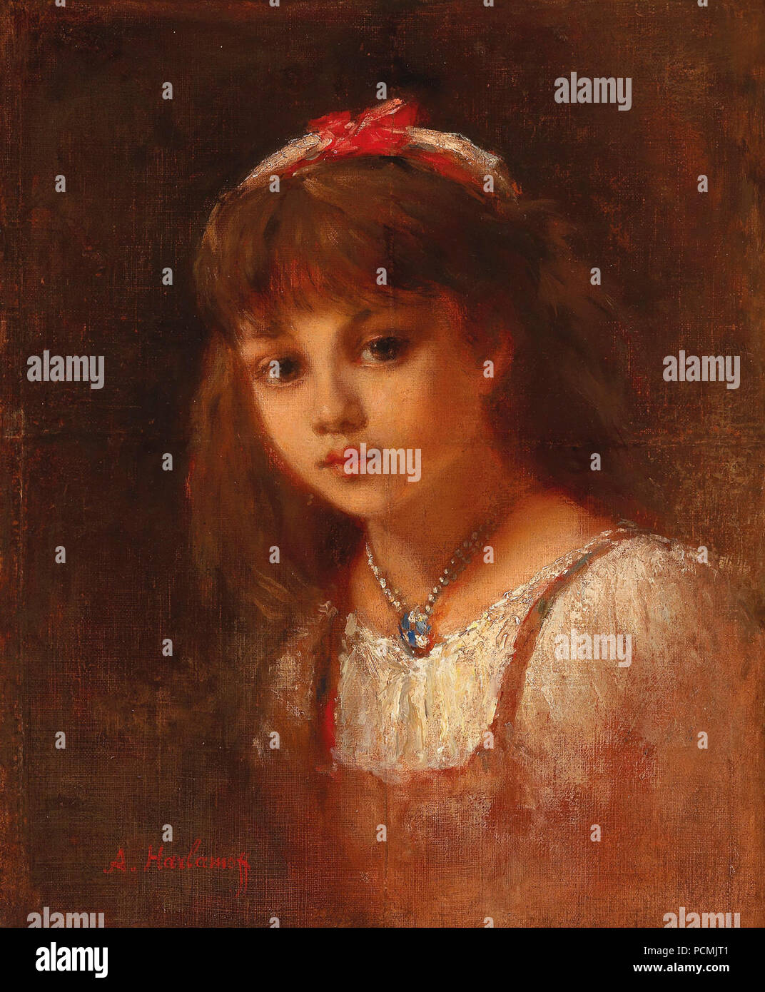 Alexei Harlamov - Young Girl with Rock Crystal Jewellery Stock Photo ...